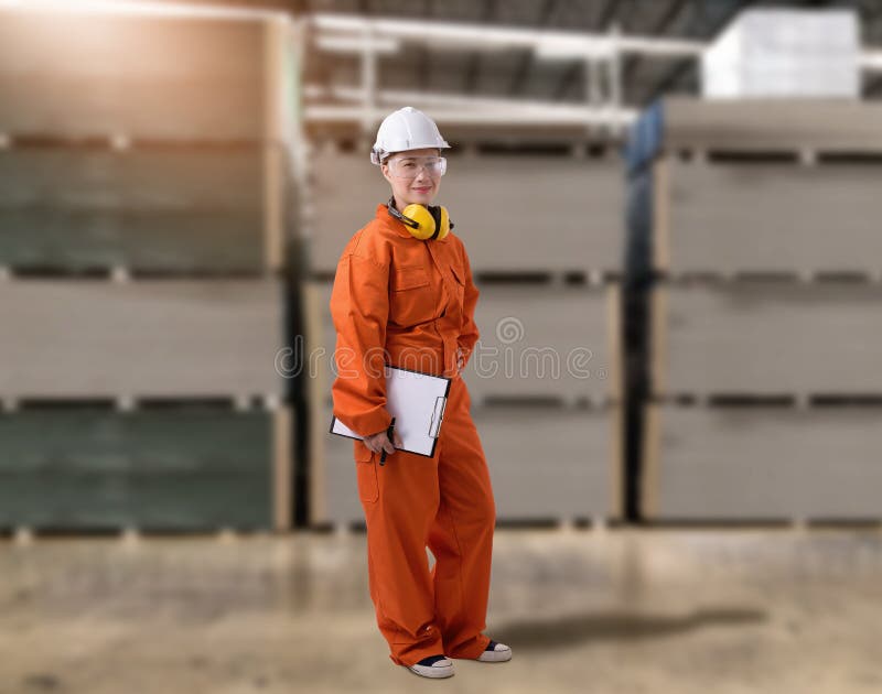 Portrait of Female Staff Warehouse Operator Stock Image - Image of ...