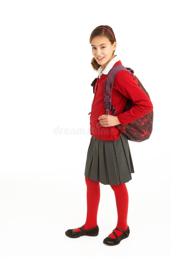 Portrait of Female Student in Uniform Stock Image - Image of people ...