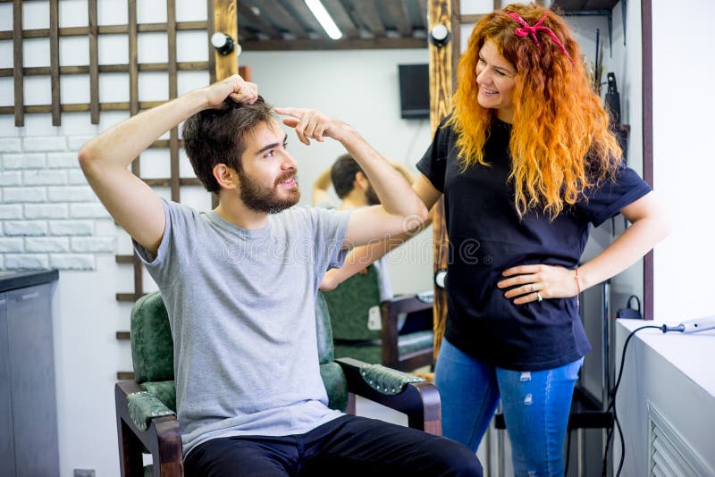 Female stylist at work stock image. Image of barber, stylist - 99136251