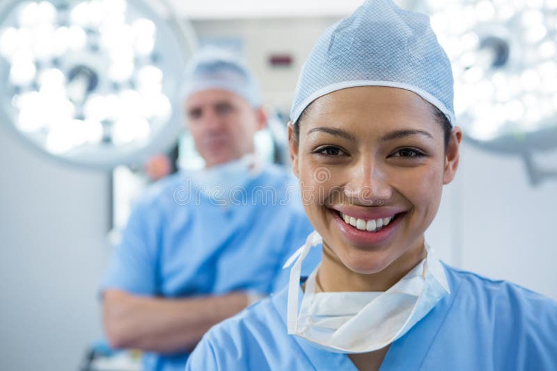 Portrait of Female Surgeon in Operation Theater Stock Photo - Image of ...