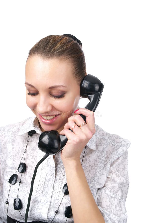 Portrait Of Female Talking Phone Stock Image - Image of fashioned ...