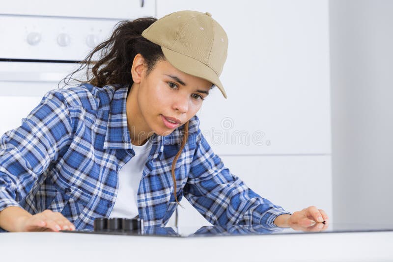 Portrait female worker stock photo. Image of face, work - 235483182