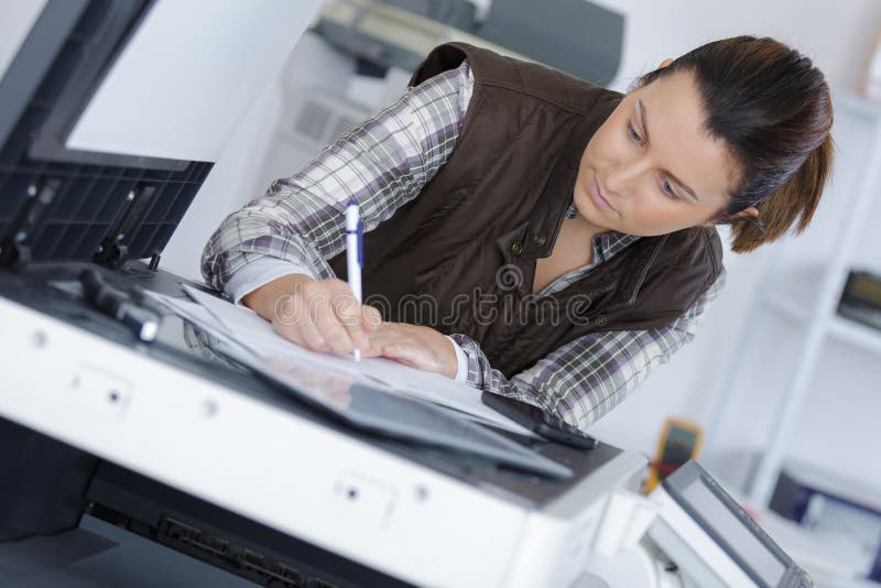 Portrait Female Writing Report Stock Image - Image of accountant ...