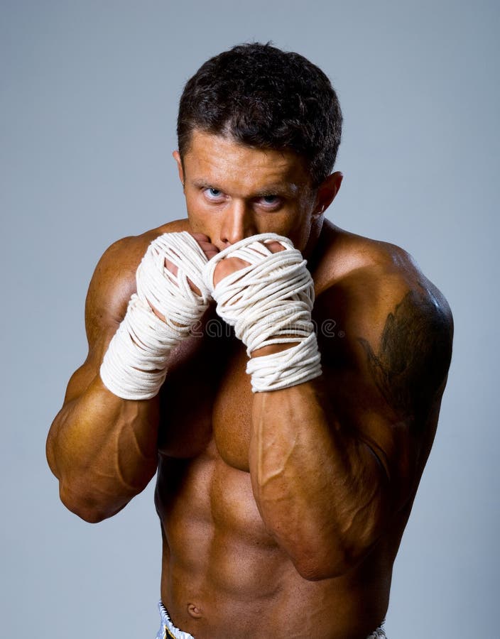 Portrait of the fighter stock image. Image of anger, bicep - 32572109