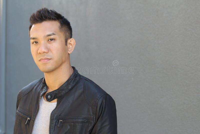 Portrait of Filipino Male Top Model Posing with Copy Space on the Right ...