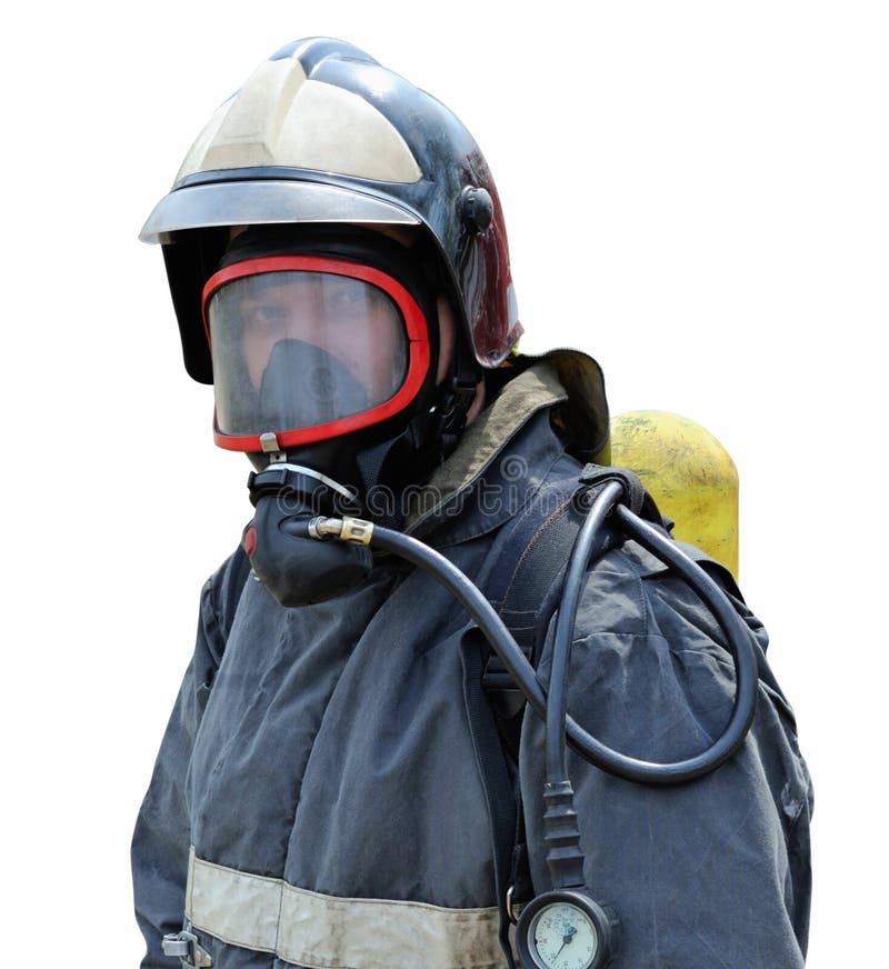 Portrait of a Firefighter in Breathing Apparatus Stock Image - Image of ...
