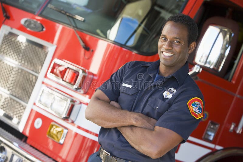 Lone firefighter stock image. Image of alone, emergency - 55621