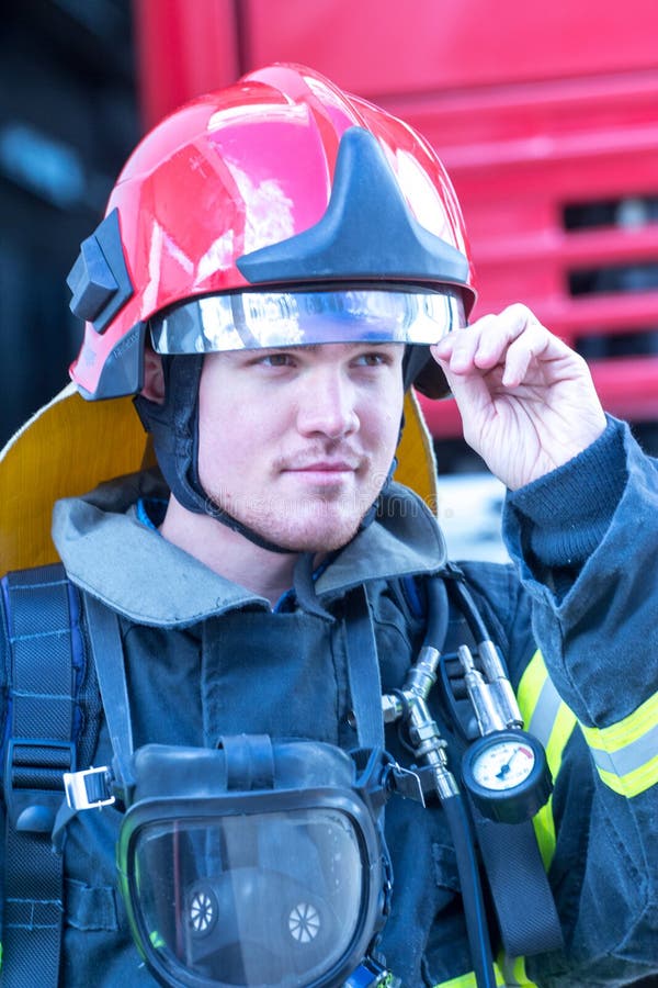 Portrait of a fireman stock image. Image of business, burn - 8293613