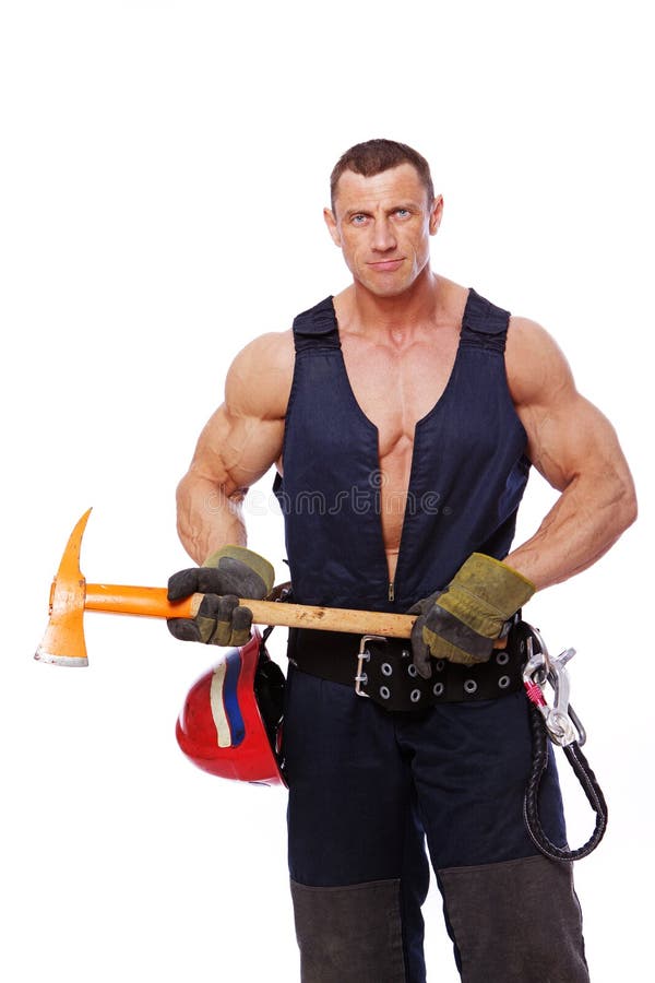 Portrait of a fireman stock image. Image of business, burn - 8293613