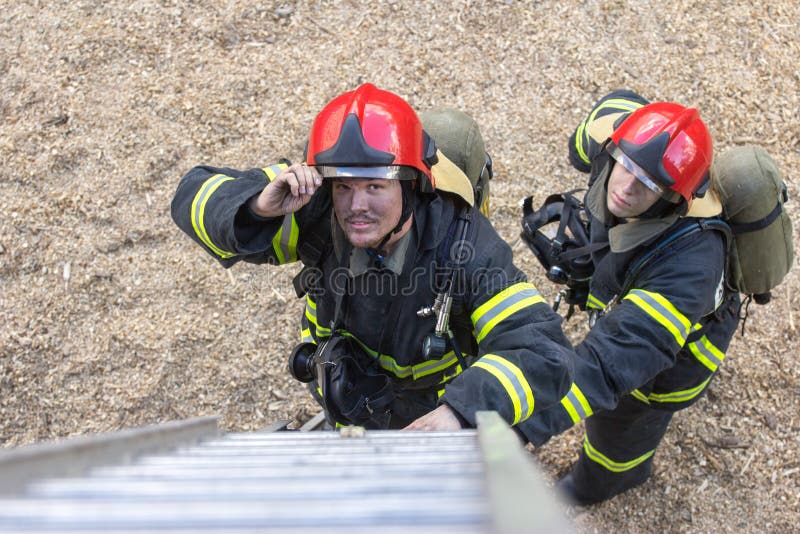 Portrait of a Fireman on the Stage Stock Image - Image of jacket ...