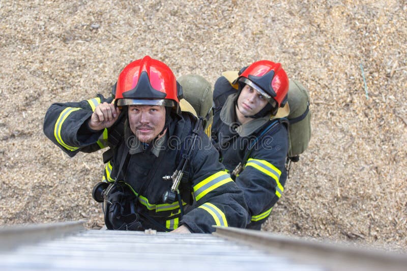Portrait of a Fireman on the Stage Stock Image - Image of jacket ...