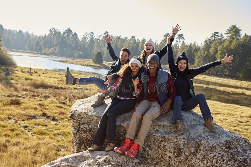 Five Friends in a Row Smiling Stock Photo - Image of buddies, shot: 5945628