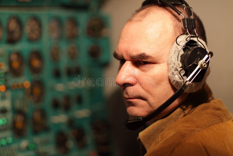 Portrait of Flight Engineer Stock Photo - Image of flying, equipment ...