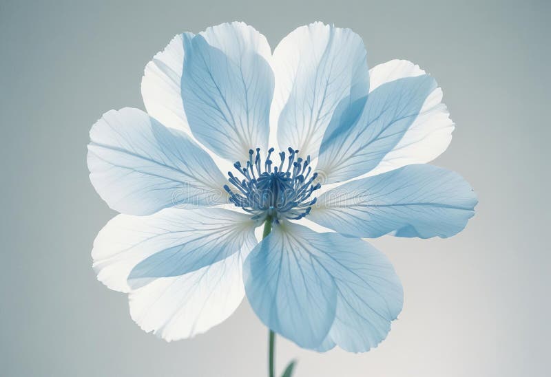 A Portrait of a Flower, in the Style of Dark Azure Stock Illustration ...