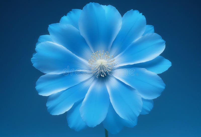 A Portrait of a Flower, in the Style of Dark Azure Stock Illustration ...