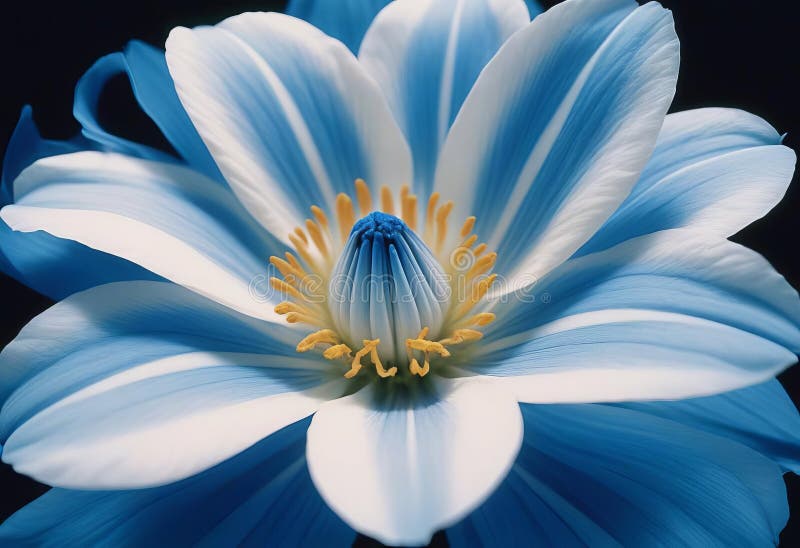 A Portrait of a Flower, in the Style of Dark Azure Stock Illustration ...