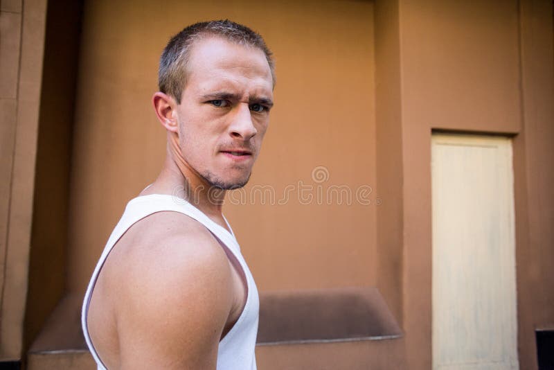 Portrait of a Focused Man in the City Stock Image - Image of male ...