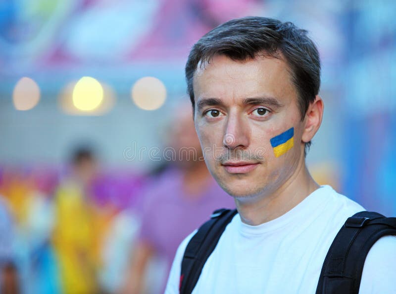 Portrait of a Football Fan Outdoors Stock Photo - Image of closeup ...