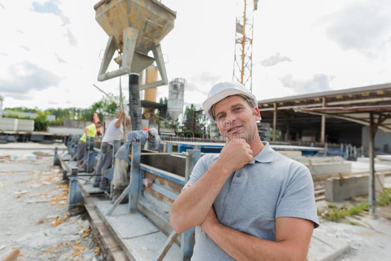 Portrait Foreman on Construction Site Stock Image - Image of hardhat ...