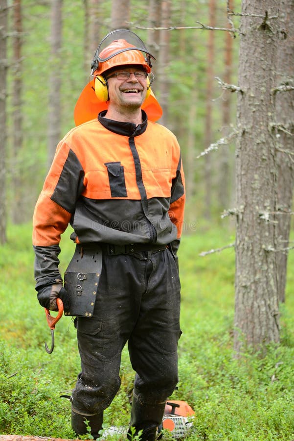 Portrait of a Forester in the Forest Stock Image - Image of handsome ...