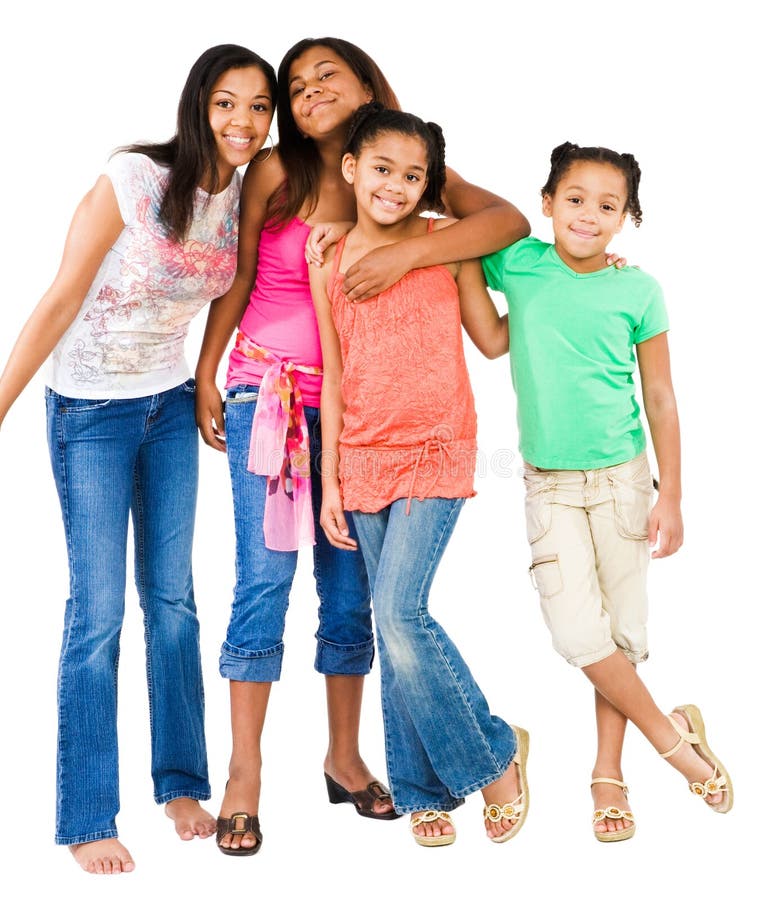 Portrait of Four Friends Standing Stock Photo - Image of pose, casual ...