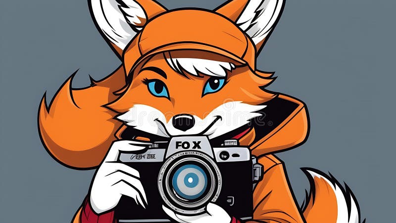 Portrait of a Fox Girl with a Camera Stock Image - Illustration of ...