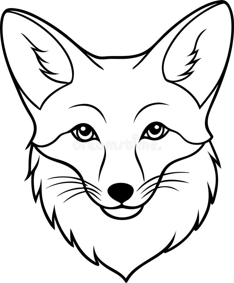 Portrait of Fox Head on White Background Vector Art Illustration Stock ...
