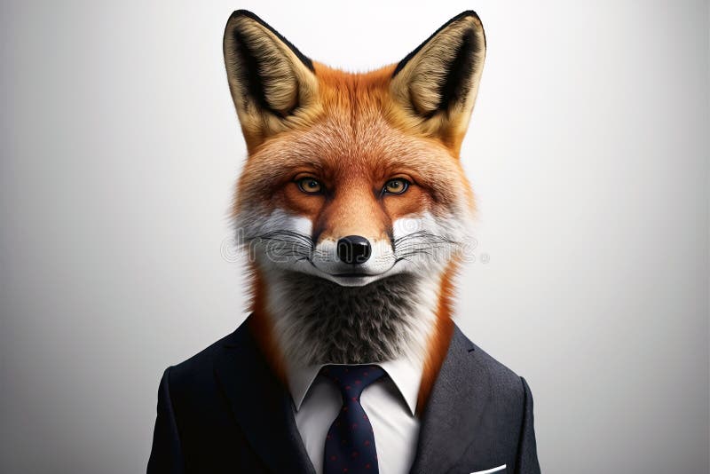 Portrait of a Fox in a Suit Stock Illustration - Illustration of ...