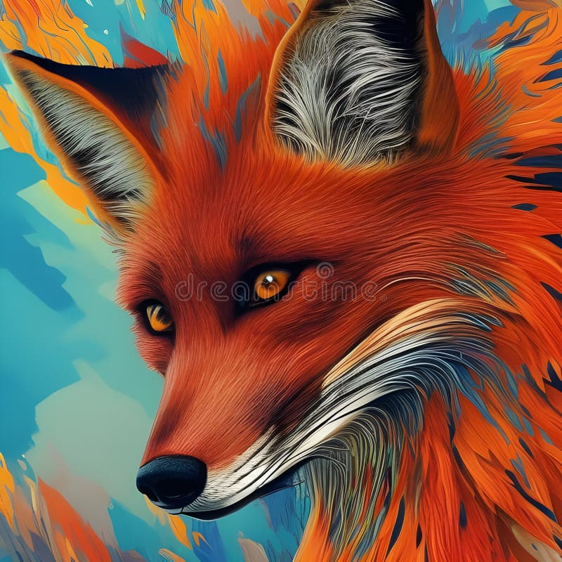 Fox portrait stock illustration. Illustration of wildlife - 272806835
