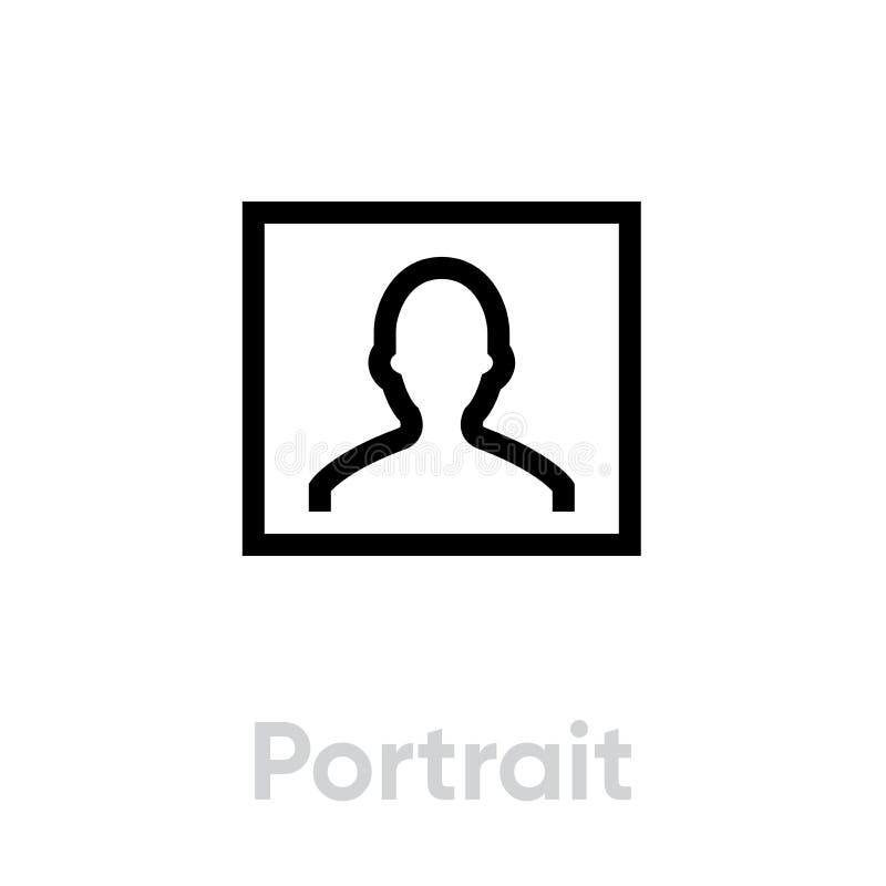 Portrait in Frame. Editable Vector Stroke Stock Vector - Illustration ...