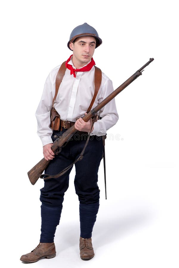 Portrait of French Resistant on the White Background Stock Image ...