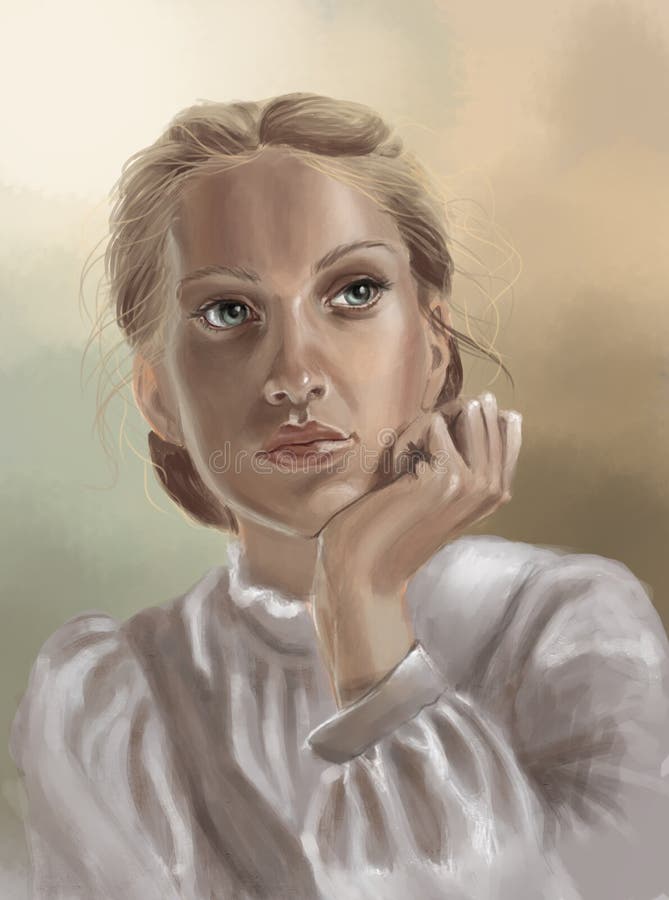 Portrait stock illustration. Illustration of stare, shirt - 92336563