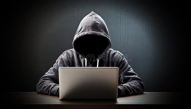 Computer Hacker Stealing Data from a Laptop Computer - Generative Ai ...