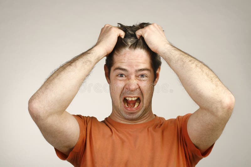 Portrait of a Frustrated Man Stock Image - Image of hand, frustration ...