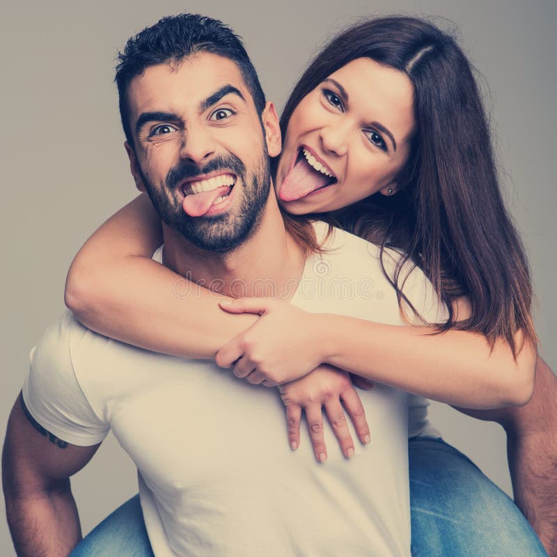 Portrait of a funny couple stock image. Image of girlfriend - 41456113