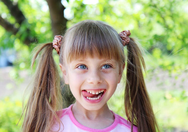 Portrait of a funny girl. stock photo. Image of facial - 30803438