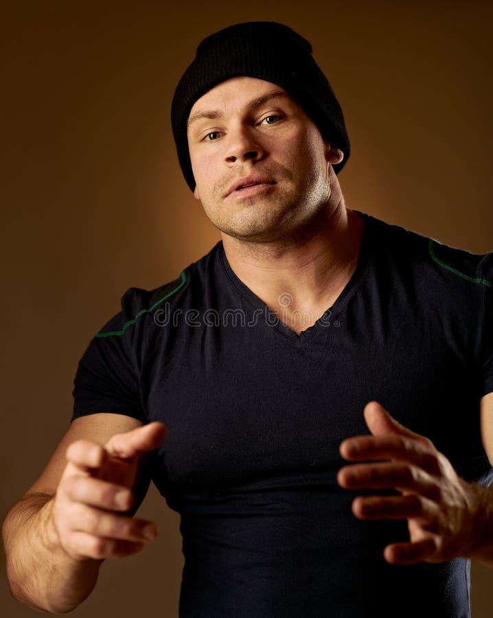 Portrait of funny man stock image. Image of studio, expression - 17399679