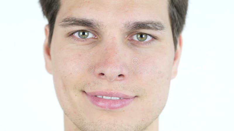 Portrait of Funny Man, Blinking with Eye Stock Video - Video of hand ...