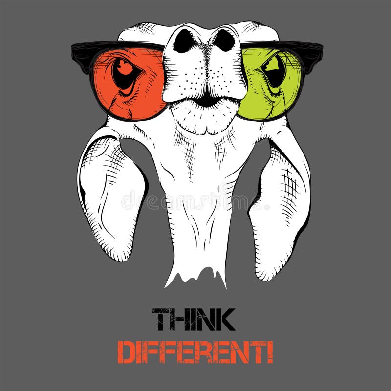 Portrait of the Funny Roe Deer in the Colored Glasses. Think Different ...