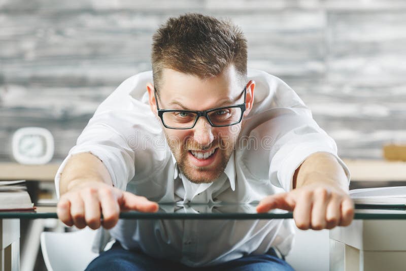 Furious male at workplace stock photo. Image of aggressive - 104599238
