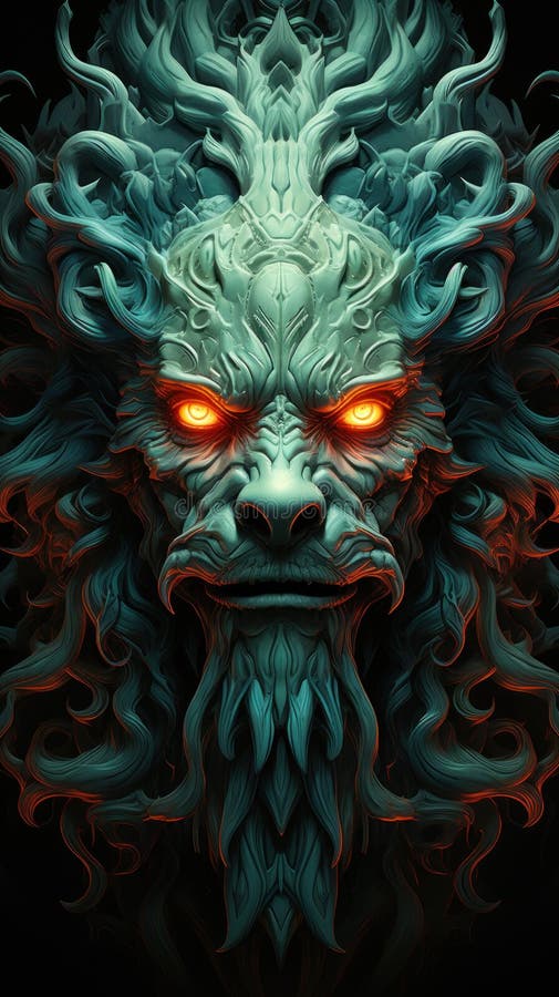 Portrait of a Futuristic Monster. Stock Illustration - Illustration of ...