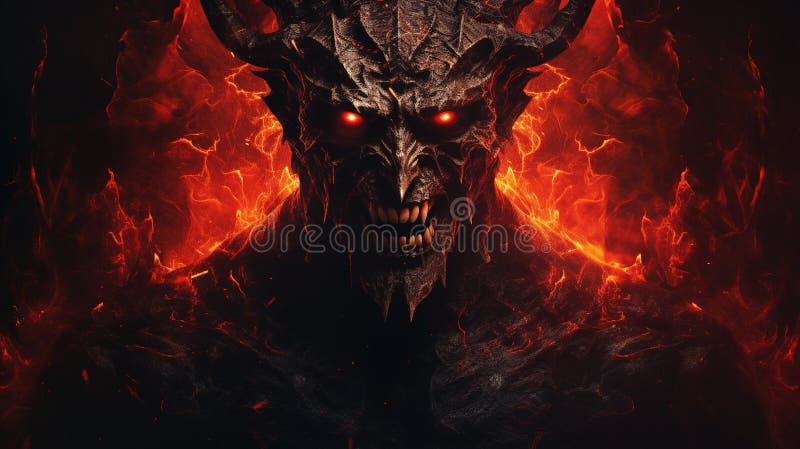 Portrait of Ghostly Devil in the Hell, a Place Regarded in Various ...