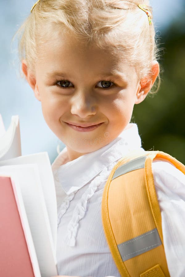 Happy School Girl stock photo. Image of isolated, read - 2948584