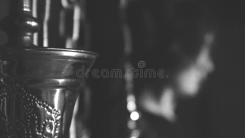Portrait of a Girl on the Background of Chains in a Dark Room, Black ...