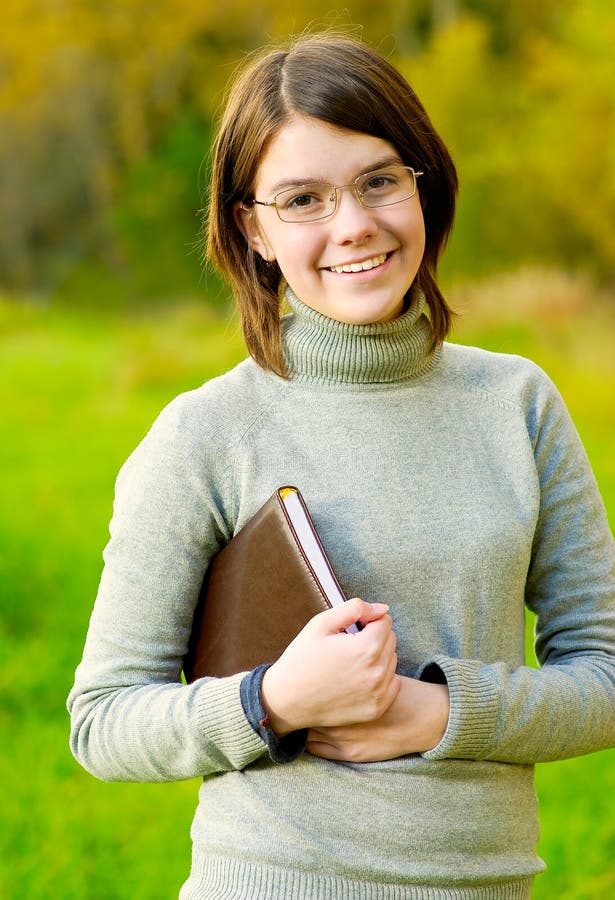 Portrait of girl with book stock image. Image of lifestyles - 9202275