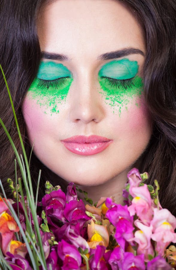 Portrait of a Girl with Closed Eyes Stock Image - Image of closed, face ...