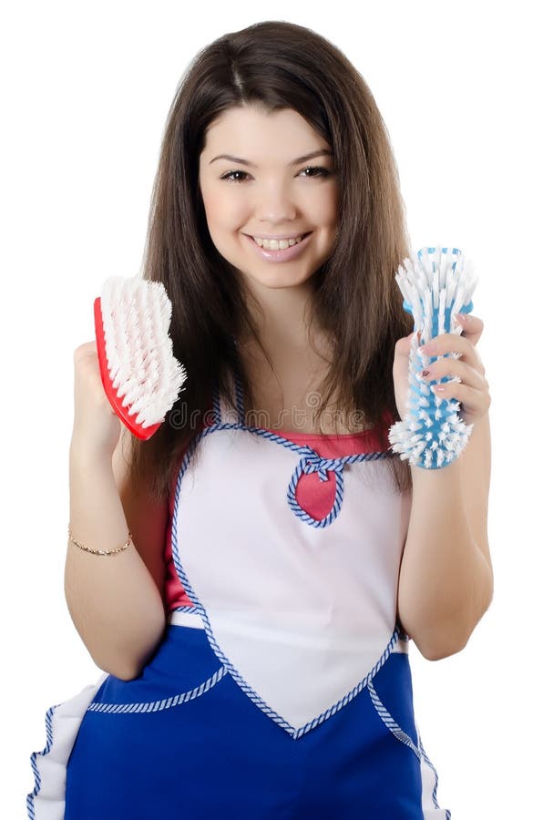 Portrait of the Girl - Concept Cleaning Stock Image - Image of domestic ...