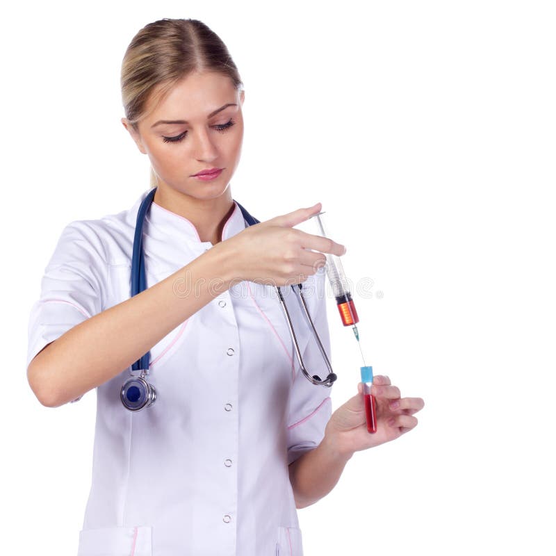 Portrait of a girl doctor. stock image. Image of mature - 26087827