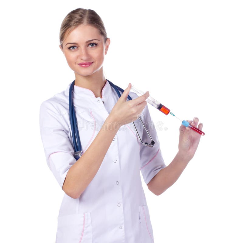 Portrait of a girl doctor. stock photo. Image of occupation - 26087838
