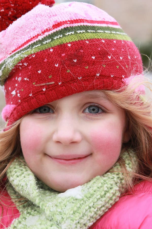 Portrait of Girl Dressed for Cold Weather Stock Photo - Image of cold ...